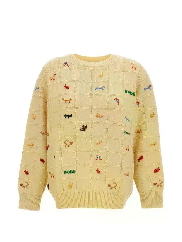 BODE Zoologist Embroidered Sweater - Neutrals