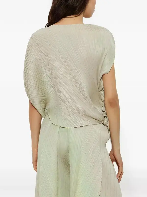Issey Miyake Plissé-effect Side-tie Top