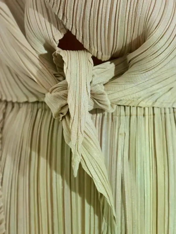 Issey Miyake Plissé-effect Side-tie Top