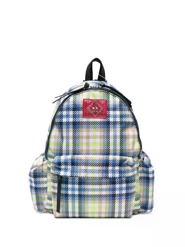VIVIENNE WESTWOOD Medium George Tartan-print Backpack - White