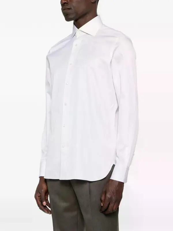 Zegna Long-sleeve Spread-collar Shirt - White