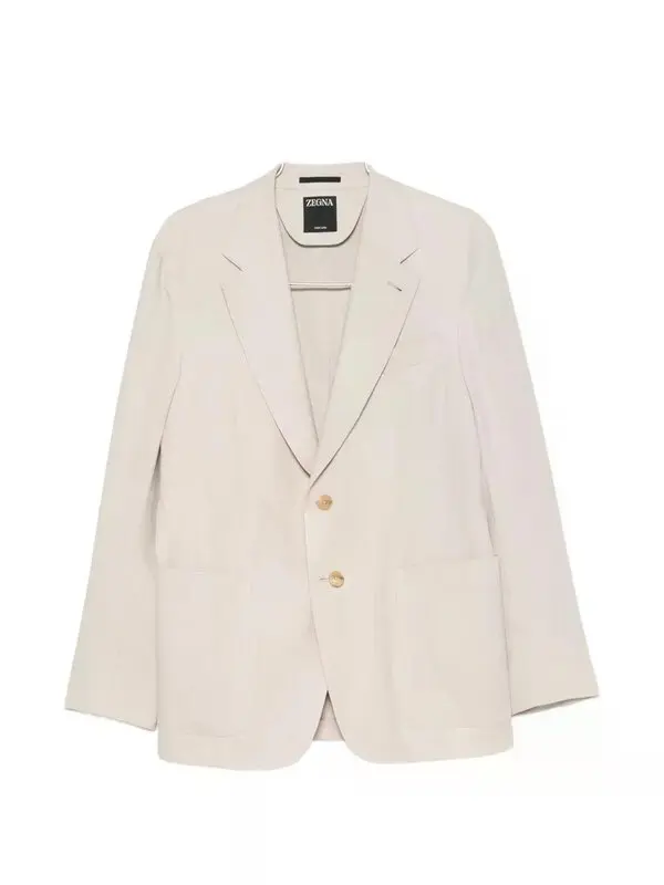 Zegna Single-breasted Patch-pocket Blazer - Neutrals