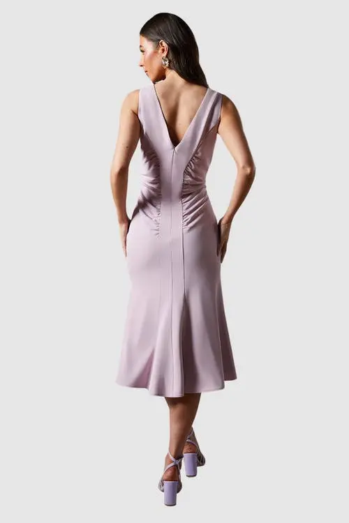 Coast Ruched V-neck Midi Dress