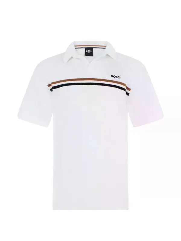 BOSS Stripe-detail T-shirt - White