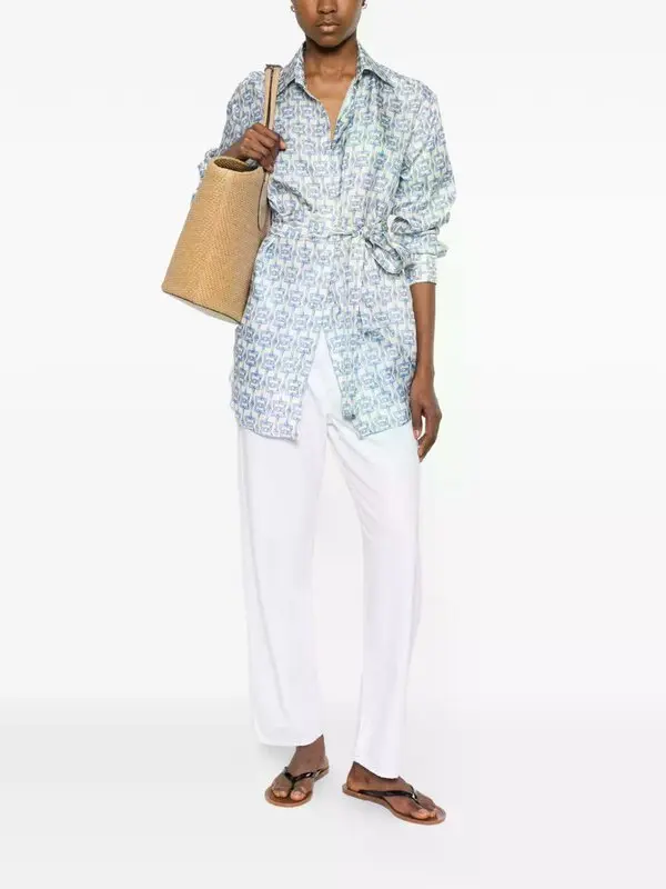 ARCHIVIO '67 Monogram-print Belted Shirt