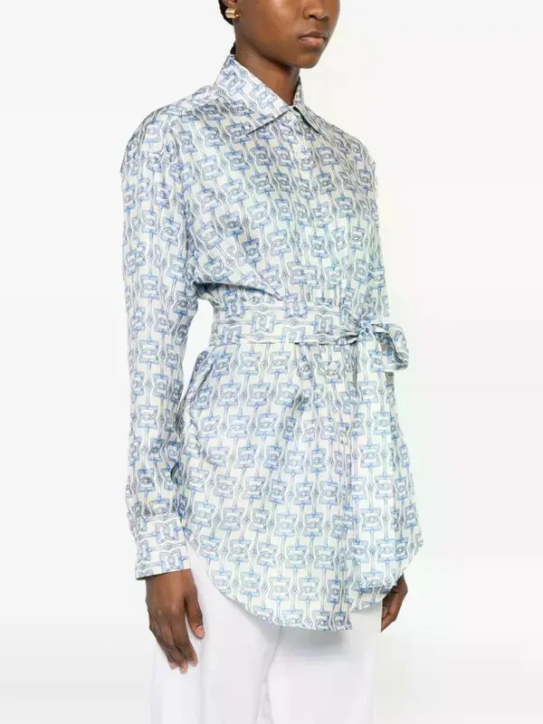 ARCHIVIO '67 Monogram-print Belted Shirt