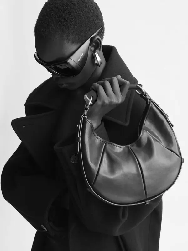 Saint Laurent Mombasa Small Leather Hobo Bag