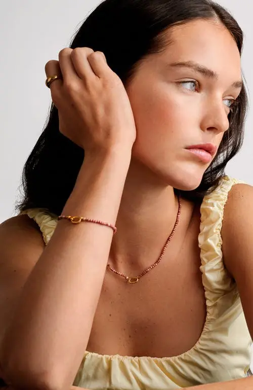KATIE LOXTON Rhodochrosite Beaded Necklace With Clasp