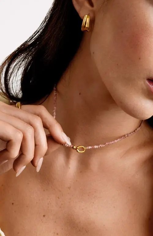 KATIE LOXTON Rhodochrosite Beaded Necklace With Clasp