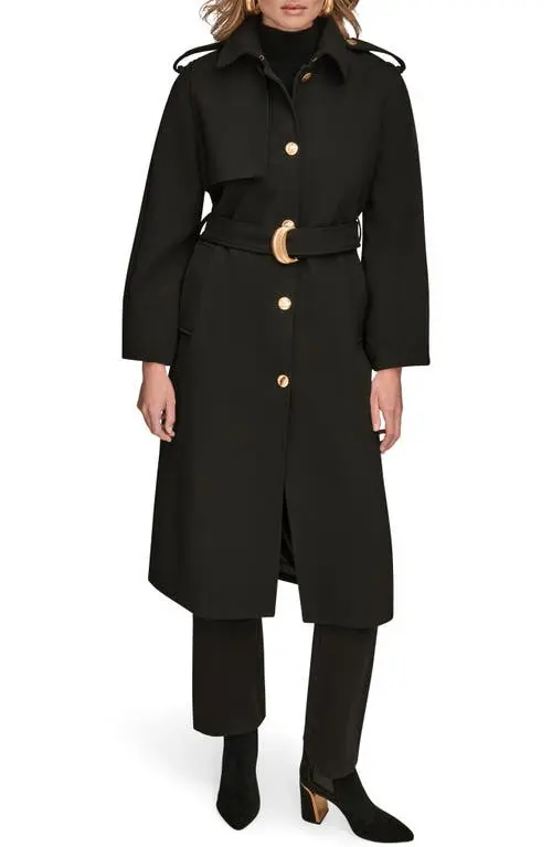 Donna Karan New York Modern Crepe Trench Coat - Black