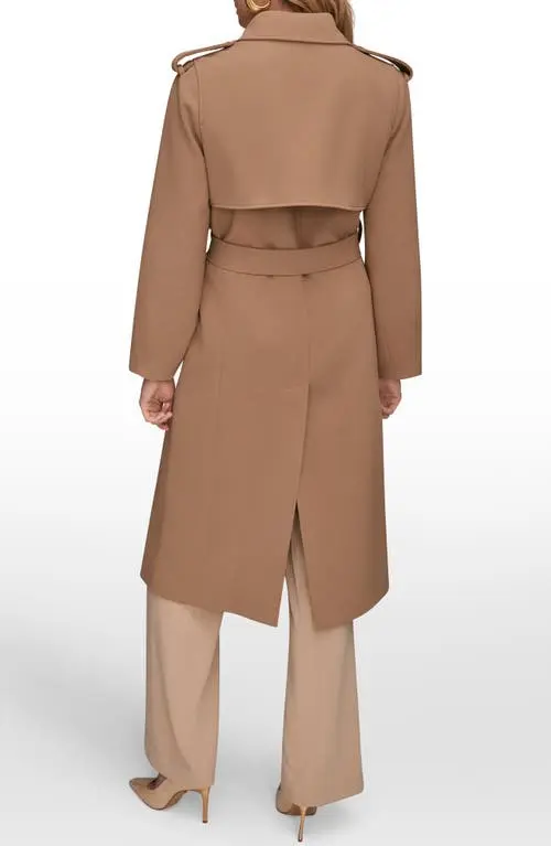 Donna Karan New York Modern Crepe Trench Coat - Camel