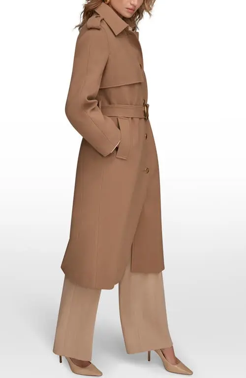 Donna Karan New York Modern Crepe Trench Coat - Camel