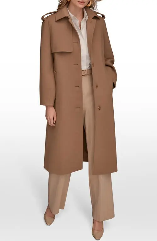 Donna Karan New York Modern Crepe Trench Coat - Camel