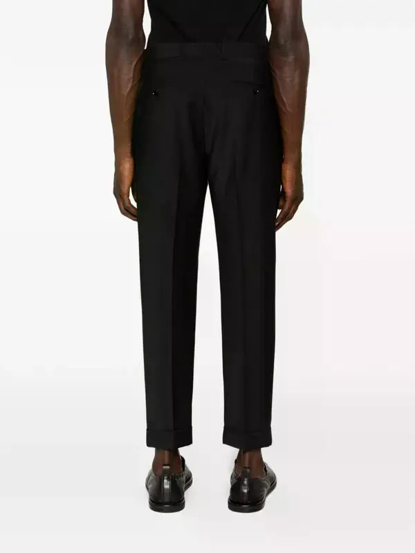 BE ABLE Pleated Turn-up Trousers - Black