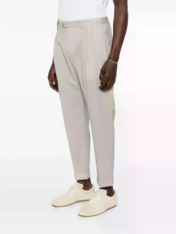 BE ABLE Pleated Turn-up Trousers - Neutrals