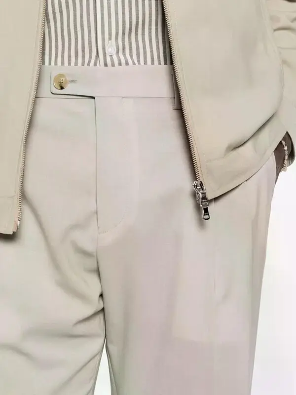 BE ABLE Pleated Turn-up Trousers - Neutrals