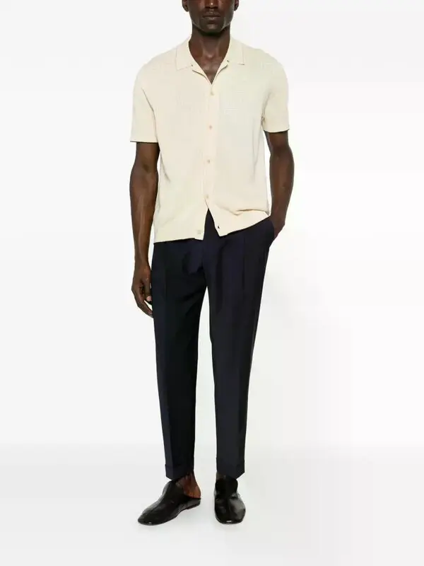 BE ABLE Pleated Turn-up Trousers - Blue