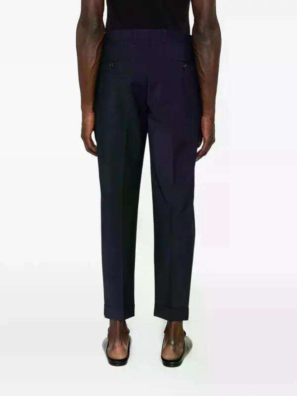 BE ABLE Pleated Turn-up Trousers - Blue