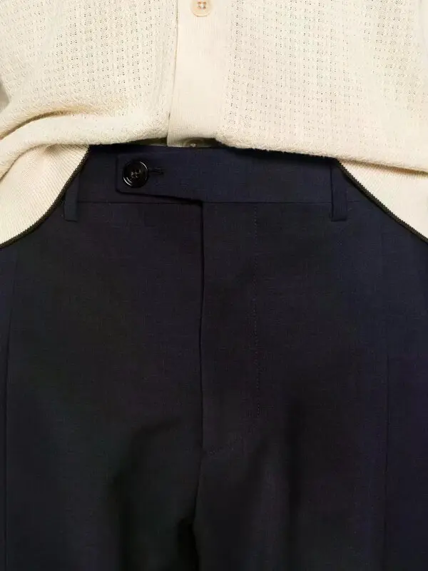 BE ABLE Pleated Turn-up Trousers - Blue