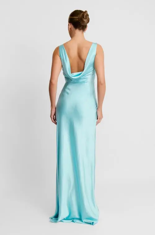 SIX STORIES Satin Bridesmaid Dress With Cowl Back