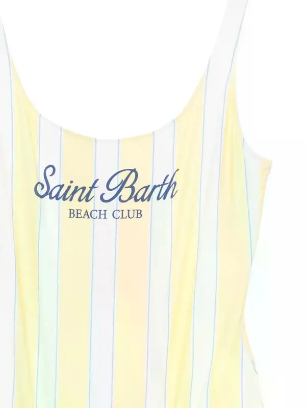 MC2 SAINT BARTH Striped Logo-print Swimsuit