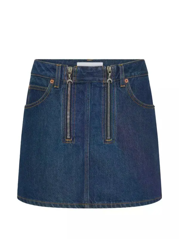 MARINE SERRE Zipped Mini Skirt - Blue
