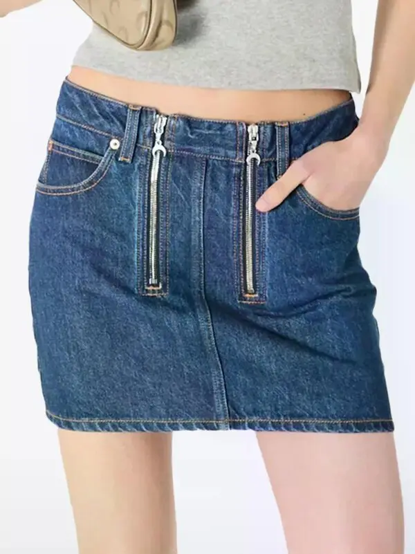 MARINE SERRE Zipped Mini Skirt - Blue