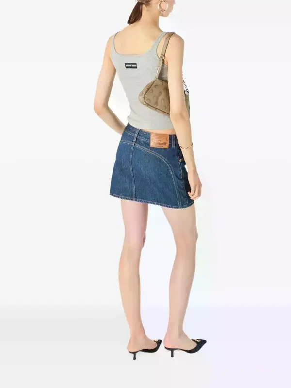 MARINE SERRE Zipped Mini Skirt - Blue