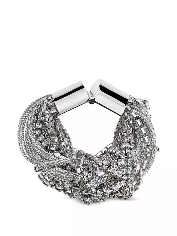 AREA Crystal-embellished Multi-strand Bracelet - Silver
