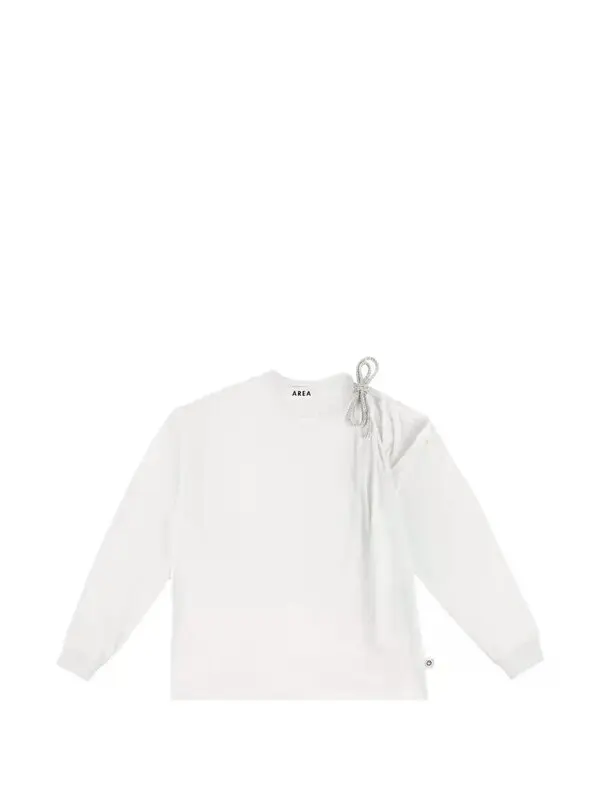 AREA Crystal-knot Cut-out T-shirt - White