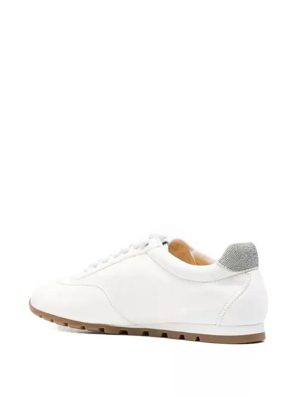 DOUCAL'S Crystal-embellished Leather Sneakers