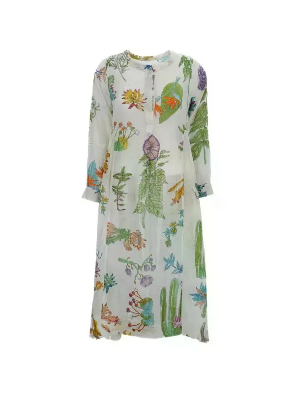 INJIRI Floral-print Midi Dress