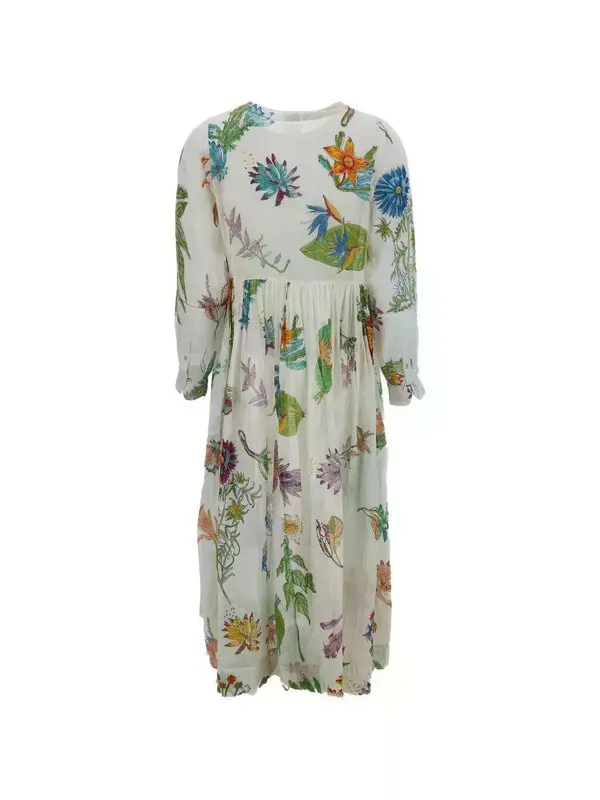 INJIRI Floral-print Midi Dress
