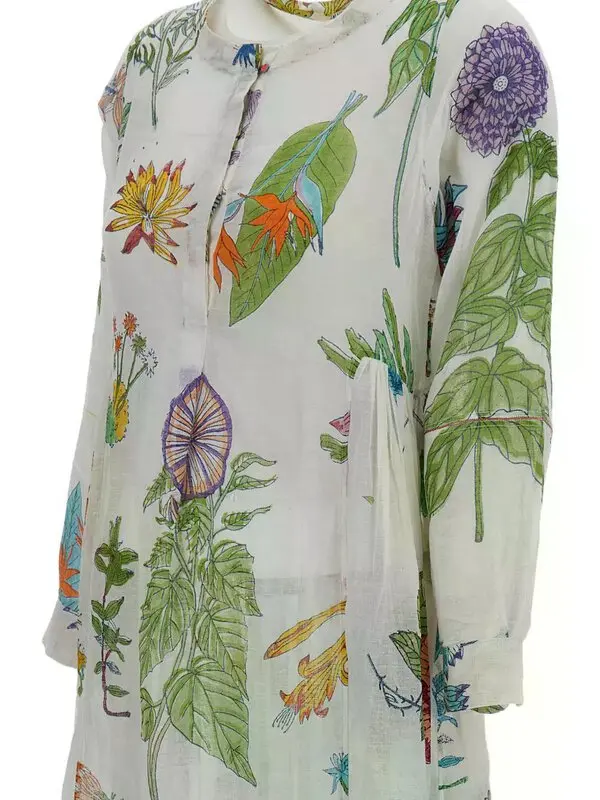 INJIRI Floral-print Midi Dress