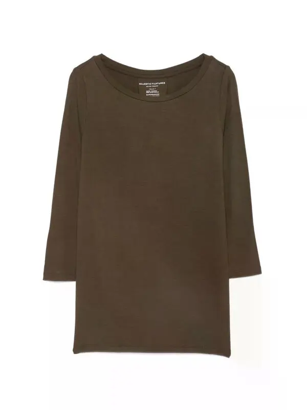 Majestic Filatures Scoop-neck T-shirt - Brown