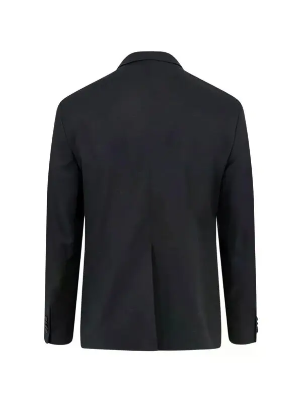 Tagliatore Double-breasted Slub-texture Blazer - Black