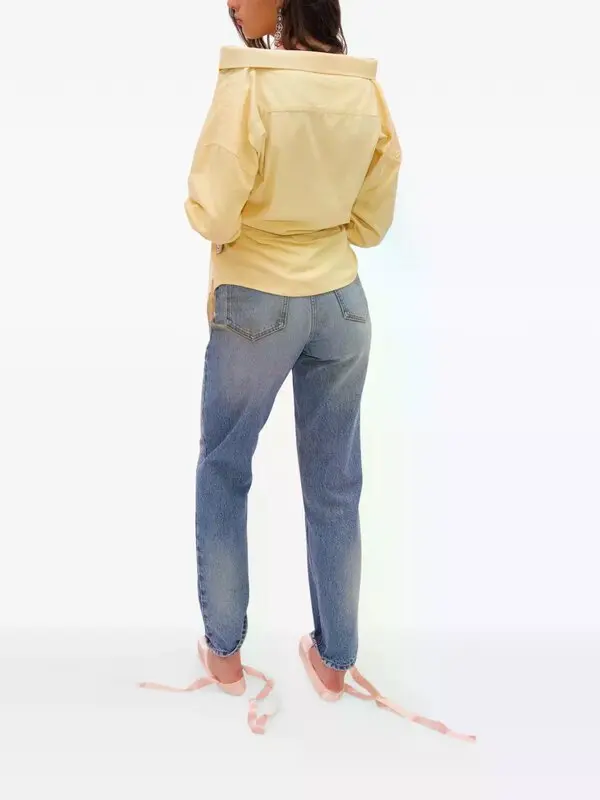 AREA Satin-knot Oxford Shirt - Yellow