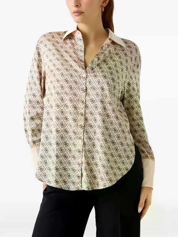 Guess Patterned Collared Shirt