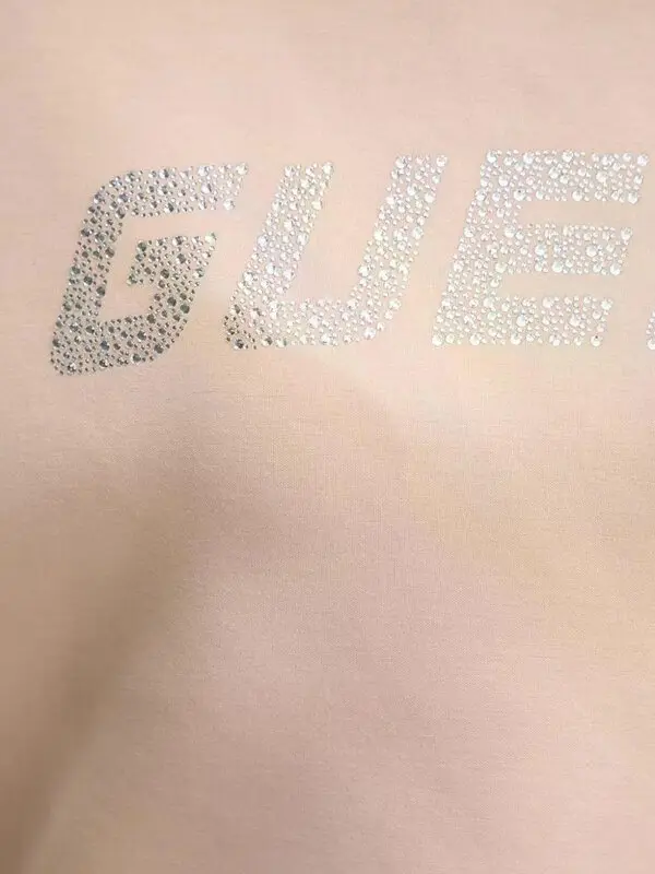 Guess Rhinestone Logo Sweatshirt - Pink