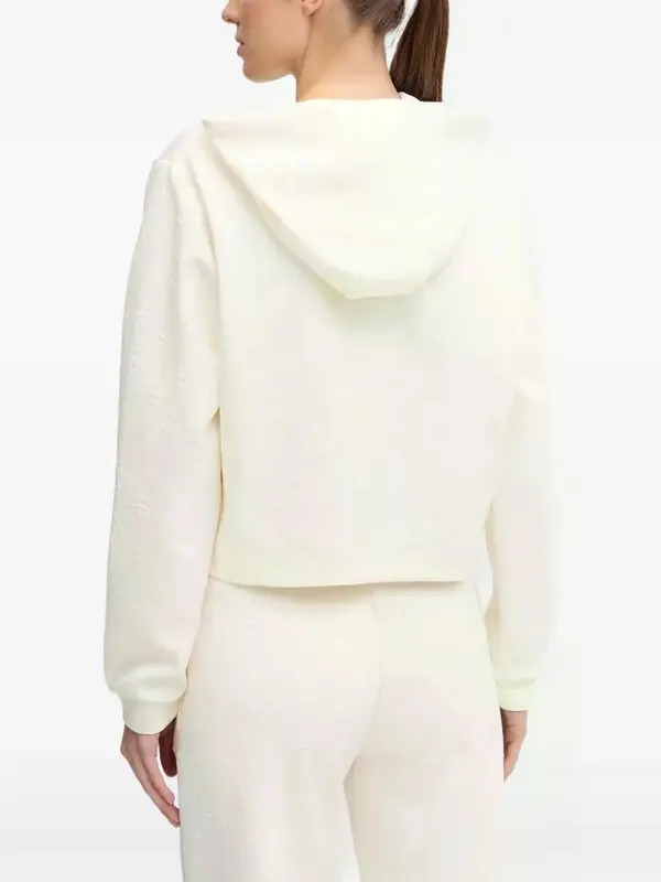 Guess Embossed Peony Hoodie - White
