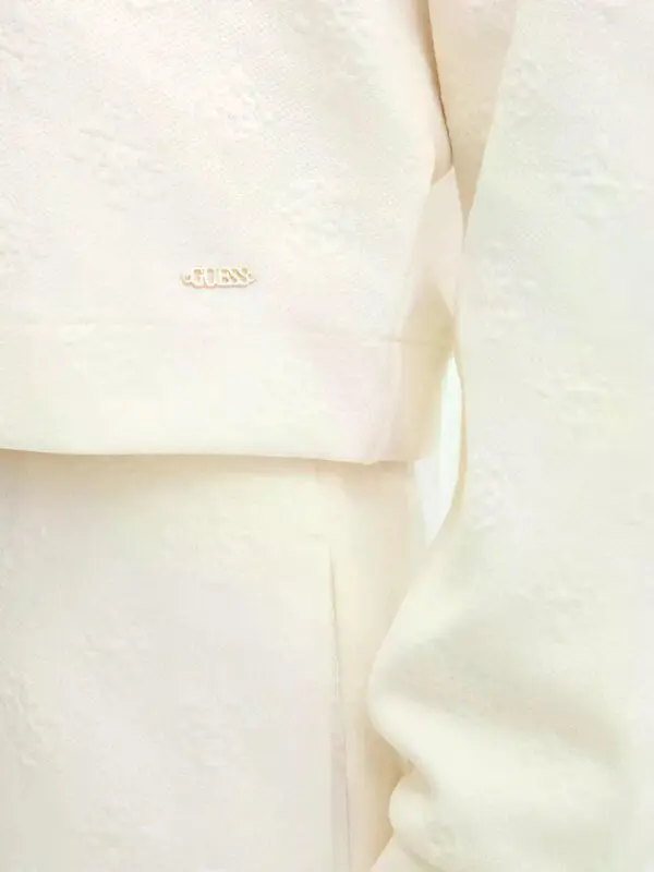 Guess Embossed Peony Hoodie - White