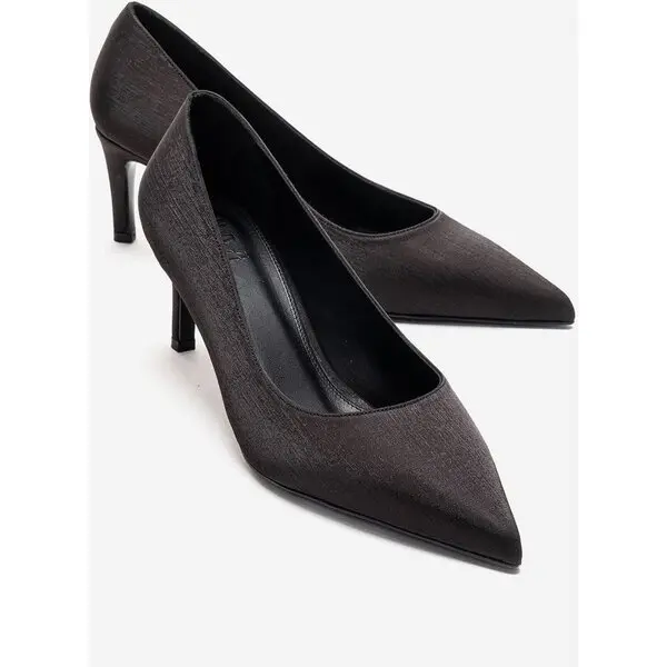 PROLOGUE SHOES Velmira Stiletto Pump - Black Satin