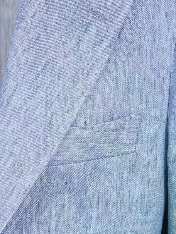 BARBA NAPOLI Single-breasted Linen Blazer - Blue