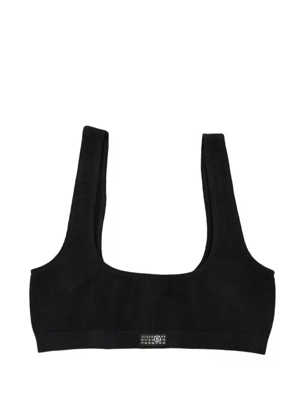 MAISON MARGIELA Numbers-motif Bralette - Black