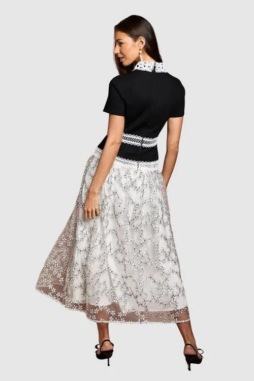 Coast Embroidered Mesh Midaxi Dress