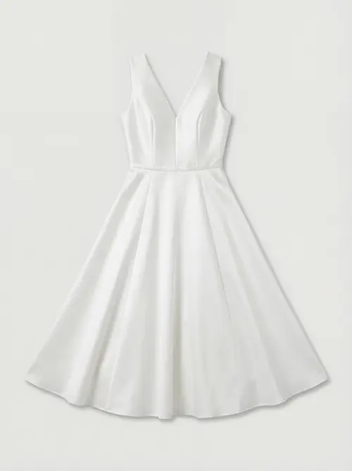 Coast Midi Dress With Plunge Neckline And Bow Detail - Ivory