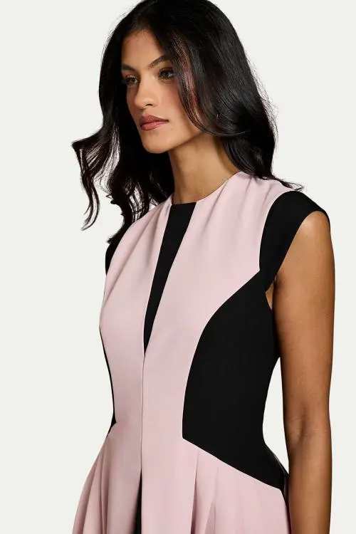 Coast Petite Color Block Midi Dress - Blush