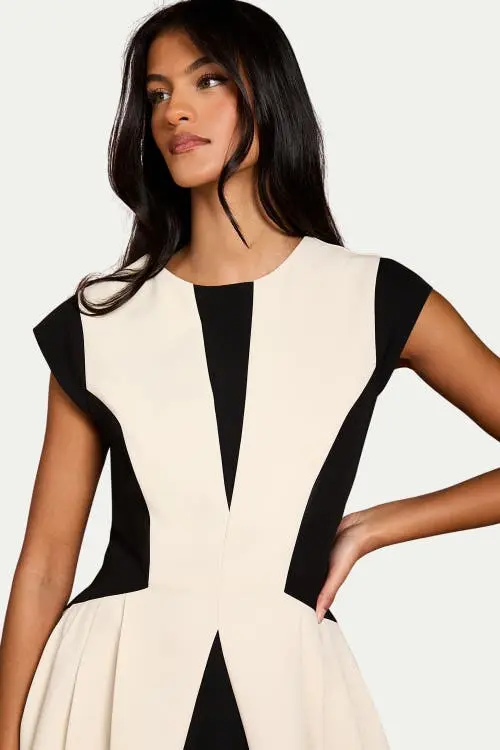 Coast Petite Color Block Midi Dress - Mono