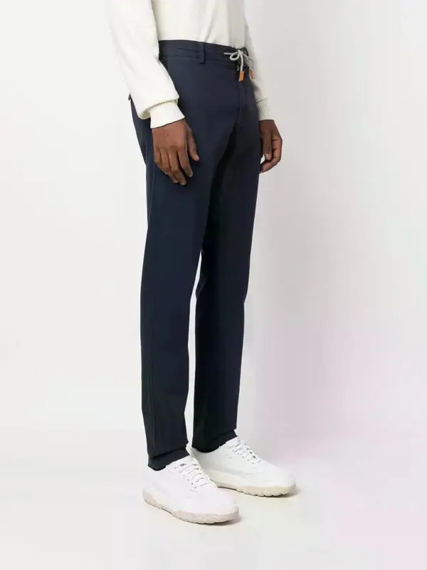 Eleventy Tapered Cotton-blend Drawstring Chinos