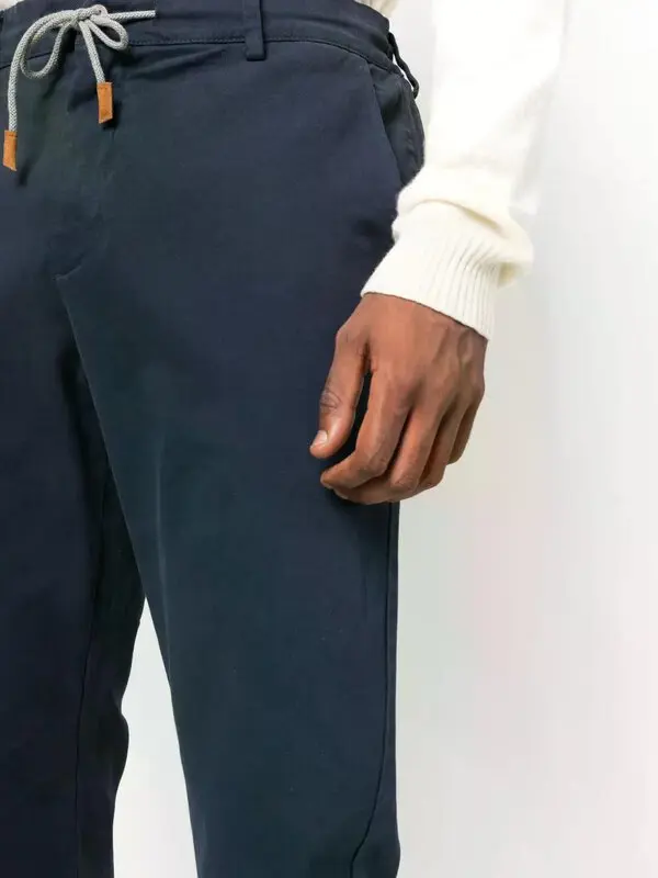 Eleventy Tapered Cotton-blend Drawstring Chinos